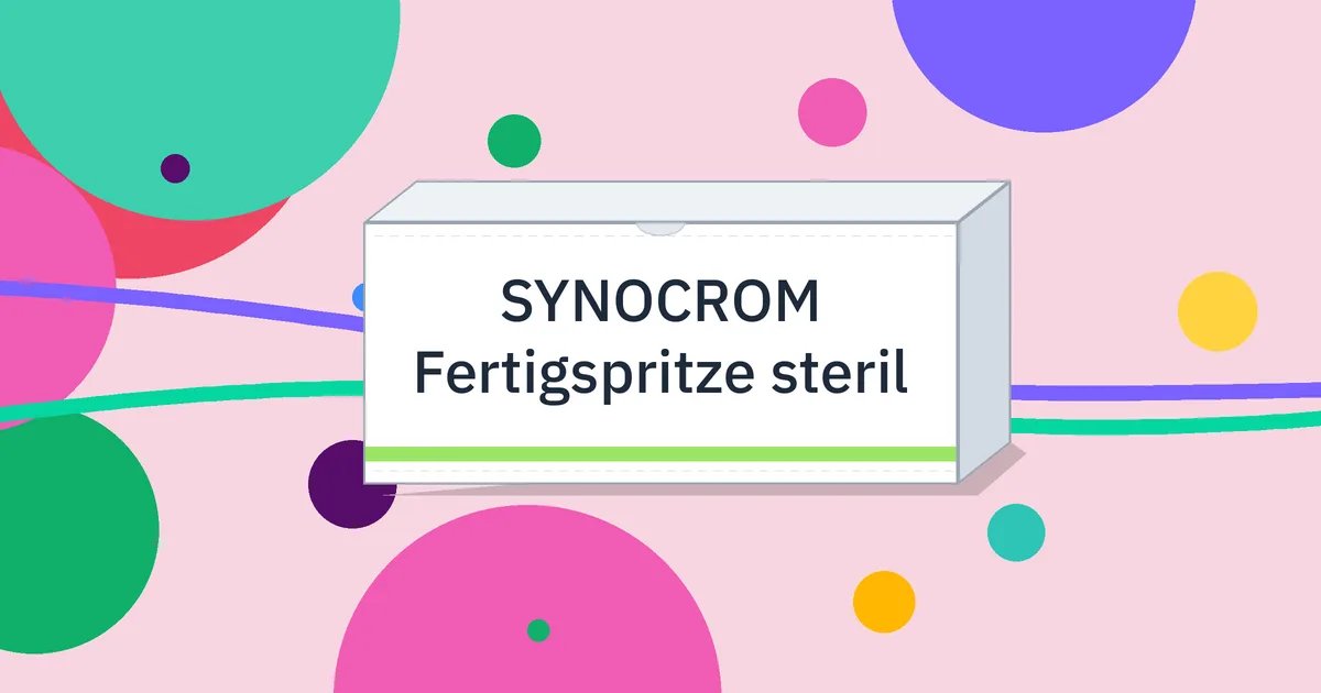 Symbolbild: Packung mit der Aufschrift SYNOCROM Fertigspritze steril (PZN 03837603) – Verfügbarkeit und Bezug in Apotheken in Frankfurt am Main