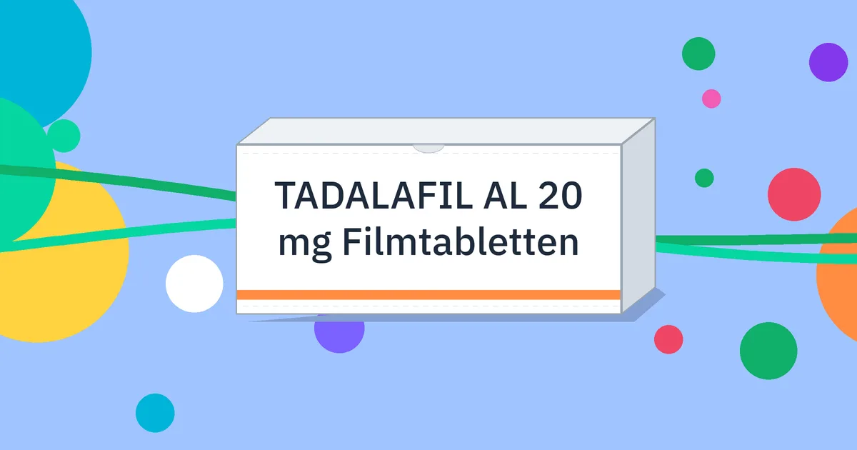 Symbolbild: Packung mit der Aufschrift TADALAFIL AL 20 mg Filmtabletten (PZN 13231936) – Verfügbarkeit und Bezug in Apotheken in Frankfurt am Main