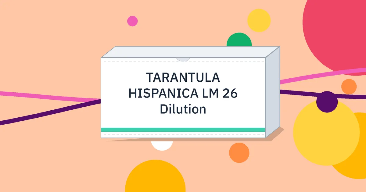 Symbolbild: Packung mit der Aufschrift TARANTULA HISPANICA LM 26 Dilution (PZN 13214056) – Verfügbarkeit und Bezug in Apotheken in Frankfurt am Main