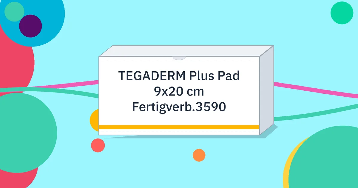 Symbolbild: Packung mit der Aufschrift TEGADERM Plus Pad 9x20 cm Fertigverb.3590 (PZN 13707468) – Verfügbarkeit und Bezug in Apotheken in Frankfurt am Main