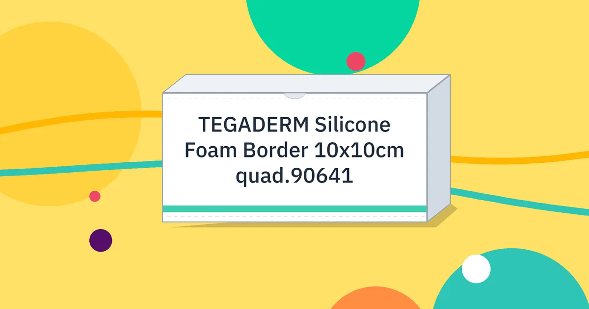 Symbolbild: Packung mit der Aufschrift TEGADERM Silicone Foam Border 10x10cm quad.90641 (PZN 11115321) – Verfügbarkeit und Bezug in Apotheken in Frankfurt am Main