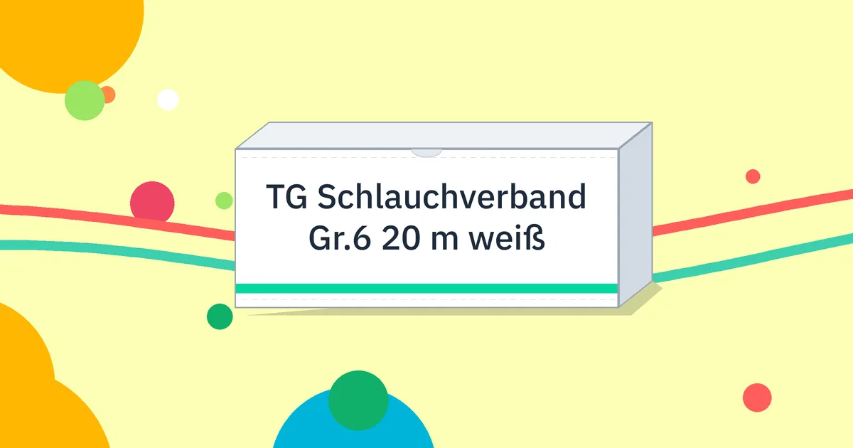 Symbolbild: Packung mit der Aufschrift TG Schlauchverband Gr.6 20 m weiß (PZN 15660127) – Verfügbarkeit und Bezug in Apotheken in Frankfurt am Main