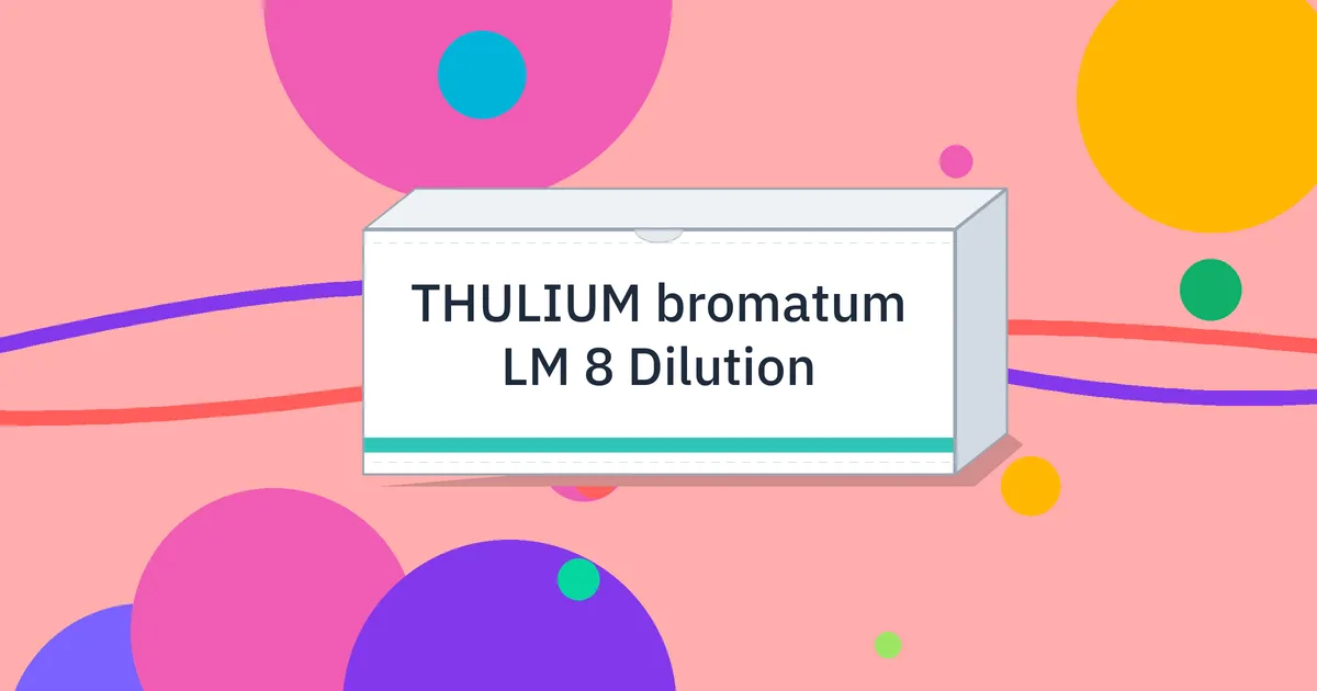 Symbolbild: Packung mit der Aufschrift THULIUM bromatum LM 8 Dilution (PZN 13690756) – Verfügbarkeit und Bezug in Apotheken in Frankfurt am Main