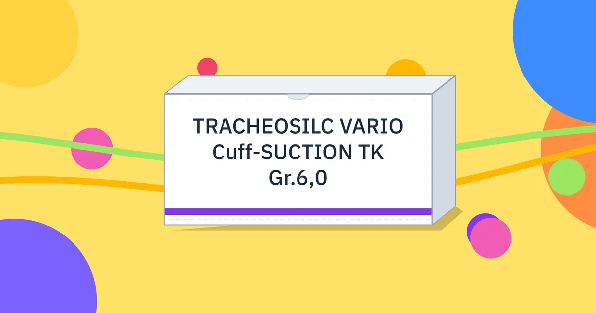 Symbolbild: Packung mit der Aufschrift TRACHEOSILC VARIO Cuff-SUCTION TK Gr.6,0 (PZN 14348209) – Verfügbarkeit und Bezug in Apotheken in Frankfurt am Main