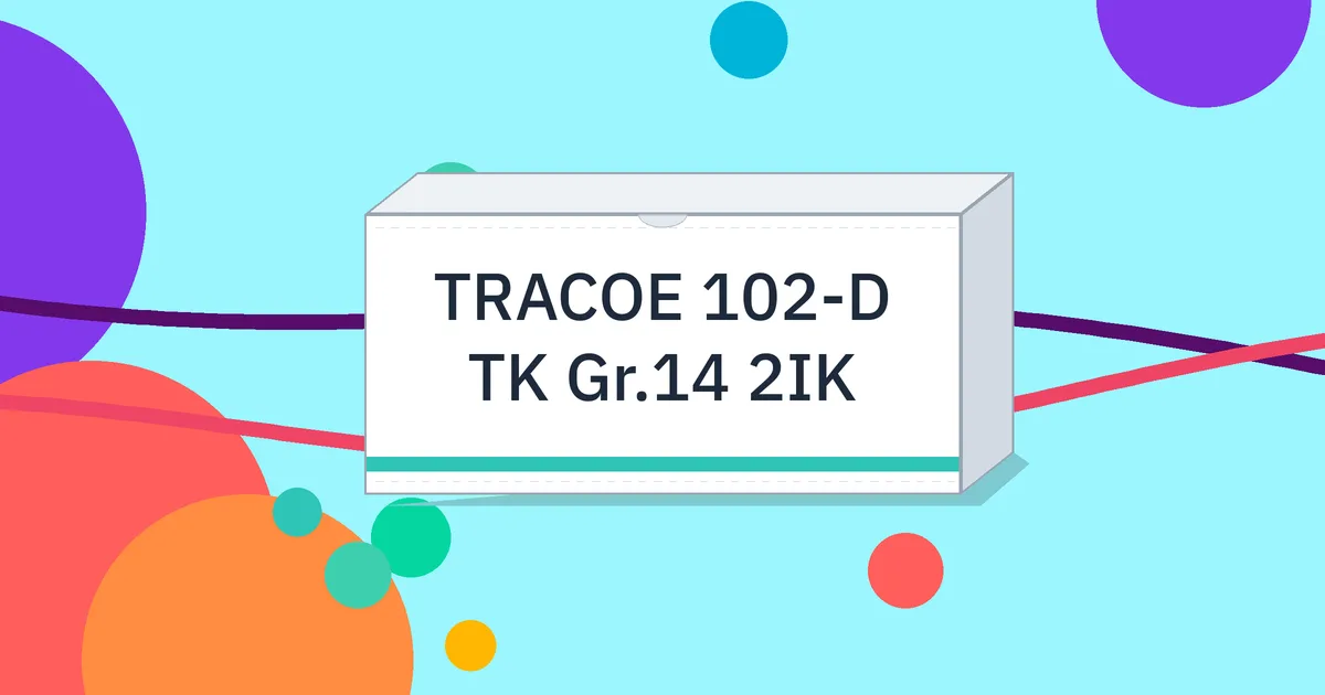 Symbolbild: Packung mit der Aufschrift TRACOE 102-D TK Gr.14 2IK (PZN 00910972) – Verfügbarkeit und Bezug in Apotheken in Frankfurt am Main