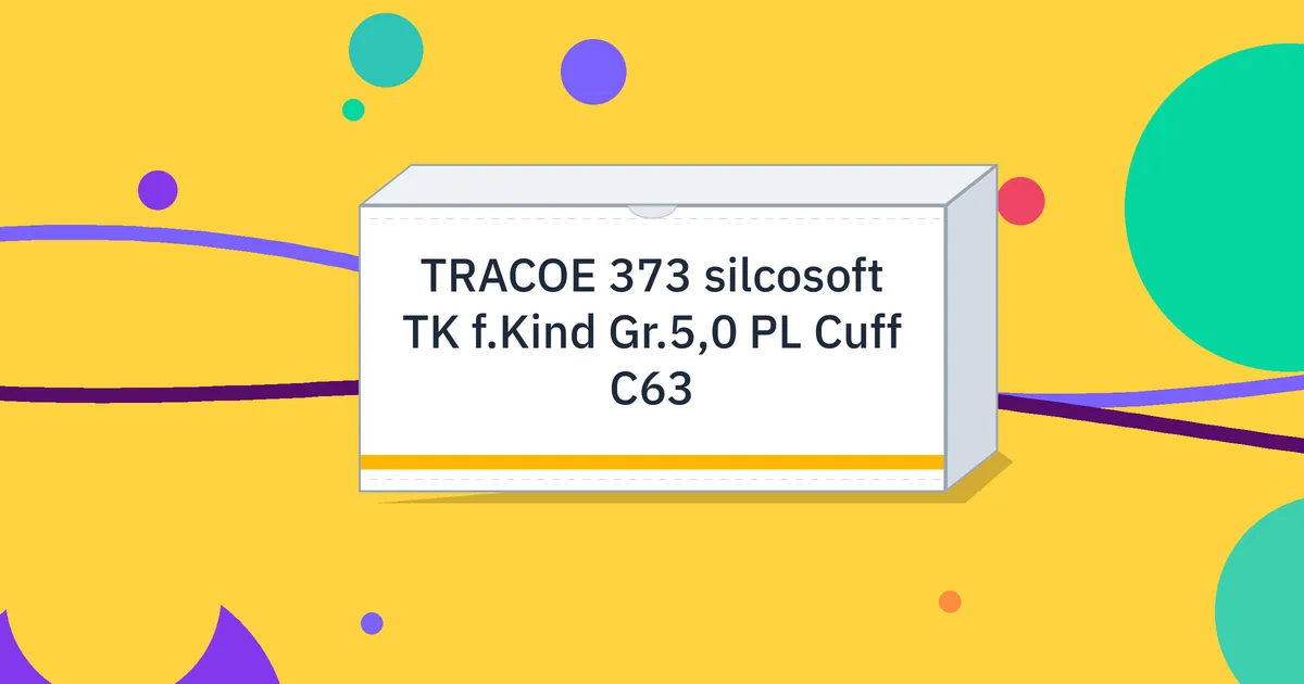 Symbolbild: Packung mit der Aufschrift TRACOE 373 silcosoft TK f.Kind Gr.5,0 PL Cuff C63 (PZN 14317516) – Verfügbarkeit und Bezug in Apotheken in Frankfurt am Main