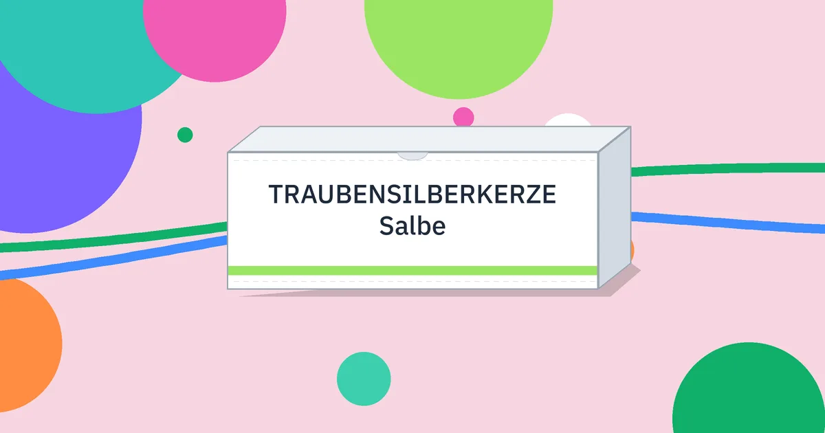 Symbolbild: Packung mit der Aufschrift TRAUBENSILBERKERZE Salbe (PZN 18781334) – Verfügbarkeit und Bezug in Apotheken in Frankfurt am Main