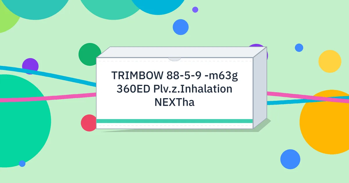 Symbolbild: Packung mit der Aufschrift TRIMBOW 88-5-9 -m63g 360ED Plv.z.Inhalation NEXTha (PZN 19819441) – Verfügbarkeit und Bezug in Apotheken in Frankfurt am Main