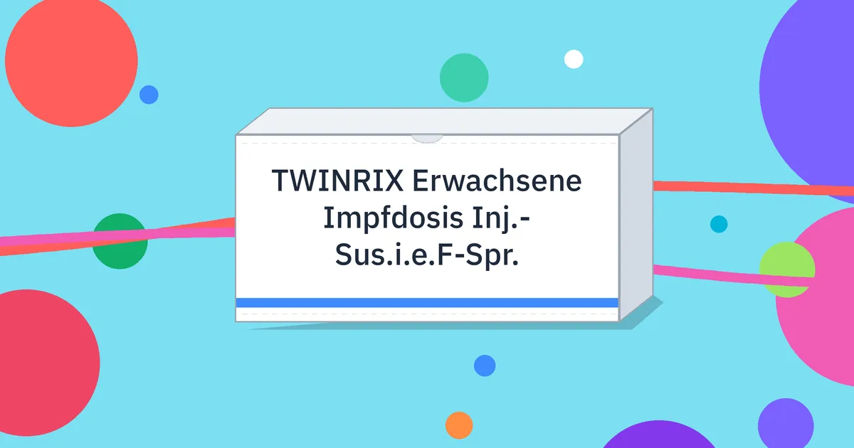 Symbolbild: Packung mit der Aufschrift TWINRIX Erwachsene Impfdosis Inj.-Sus.i.e.F-Spr. (PZN 00013971) – Verfügbarkeit und Bezug in Apotheken in Frankfurt am Main
