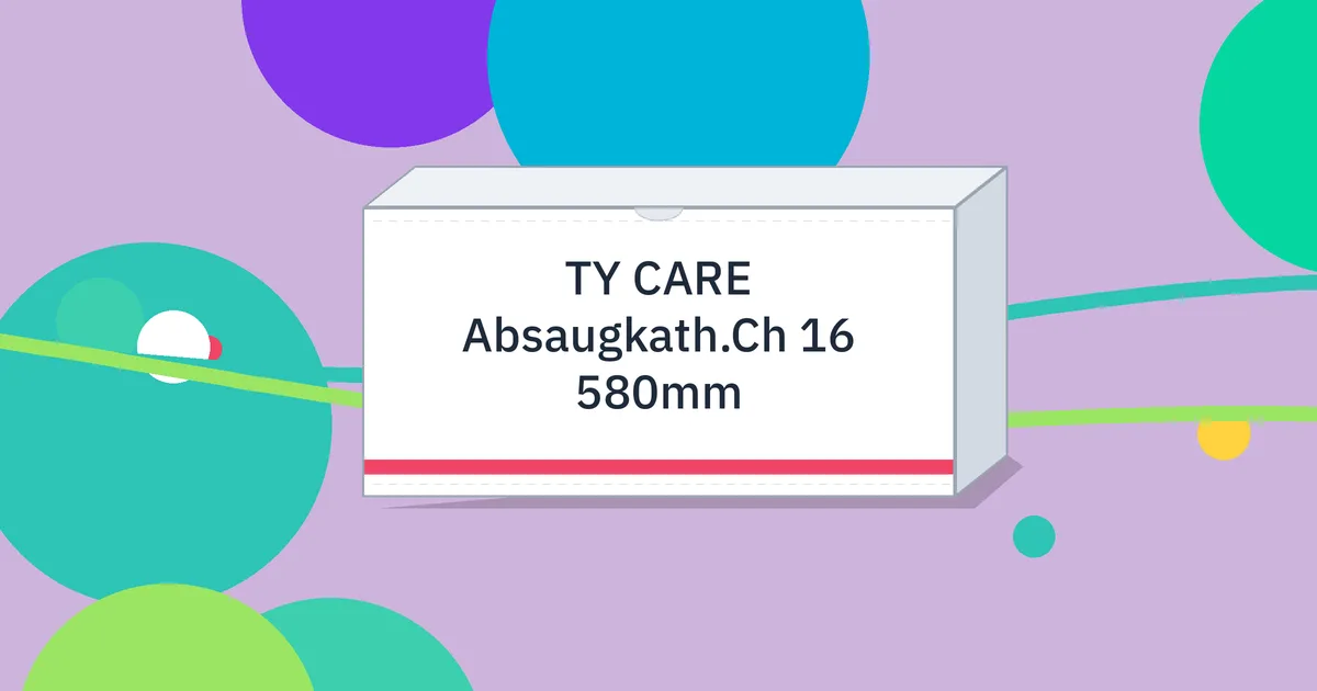 Symbolbild: Packung mit der Aufschrift TY CARE Absaugkath.Ch 16 580mm (PZN 00807783) – Verfügbarkeit und Bezug in Apotheken in Frankfurt am Main