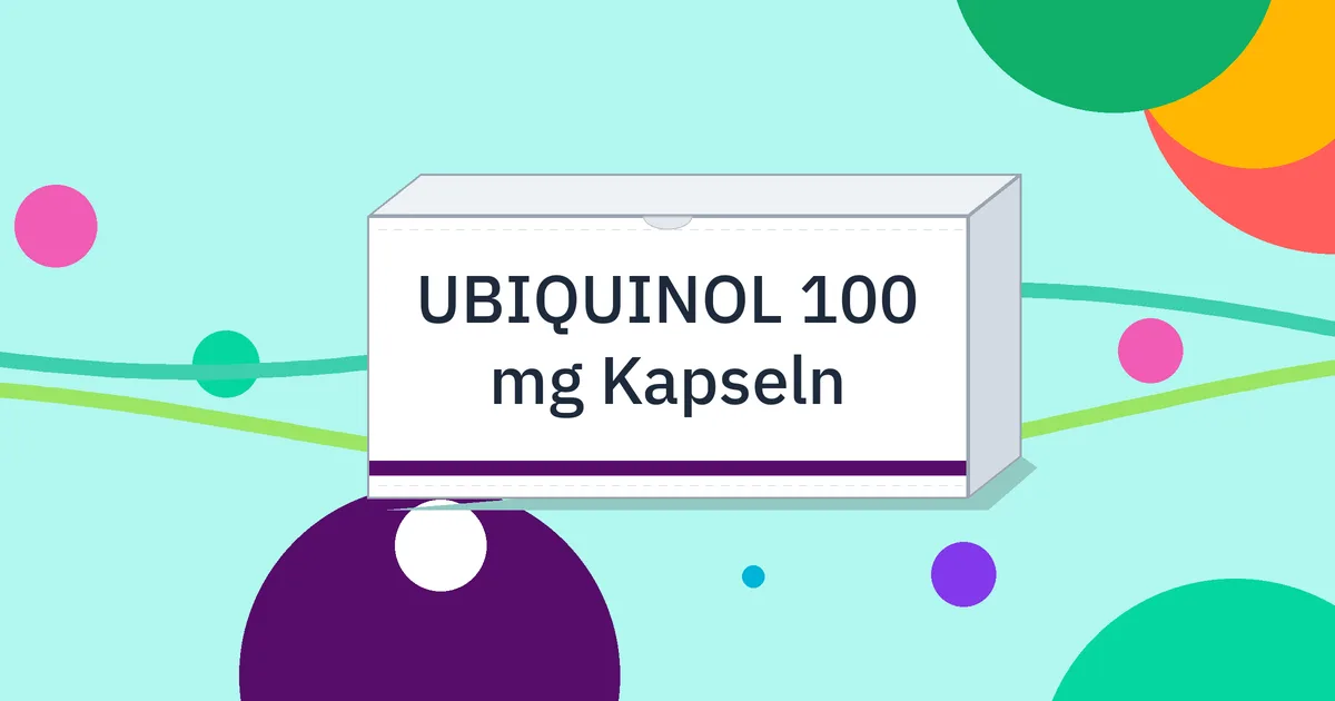 Symbolbild: Packung mit der Aufschrift UBIQUINOL 100 mg Kapseln (PZN 14058457) – Verfügbarkeit und Bezug in Apotheken in Frankfurt am Main