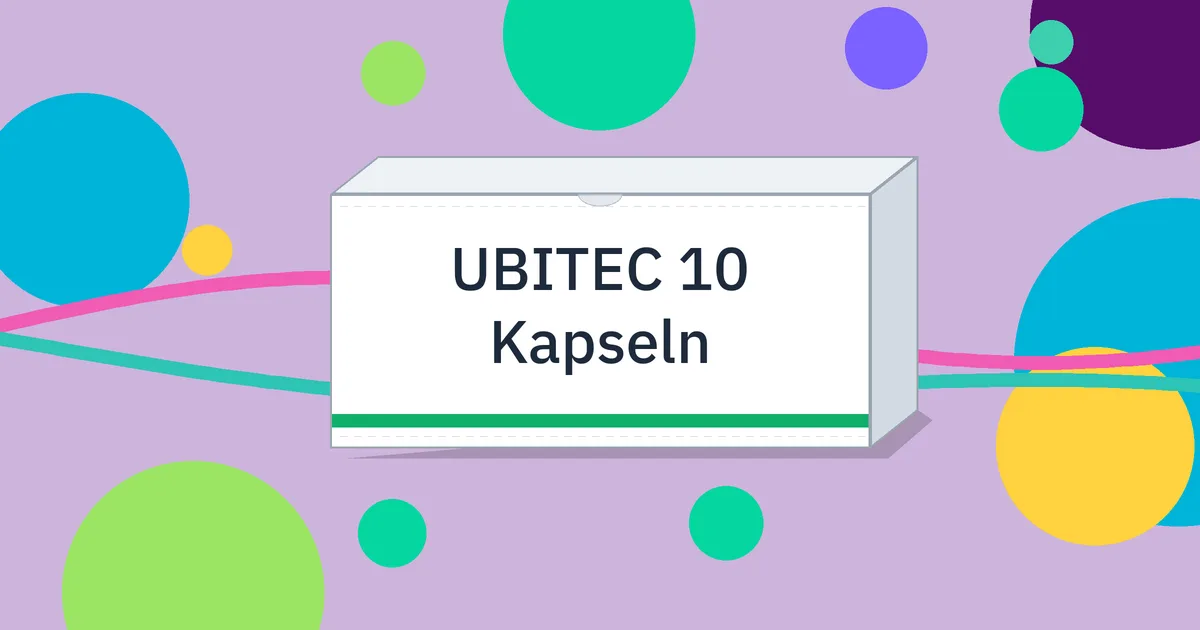 Symbolbild: Packung mit der Aufschrift UBITEC 10 Kapseln (PZN 06603946) – Verfügbarkeit und Bezug in Apotheken in Frankfurt am Main