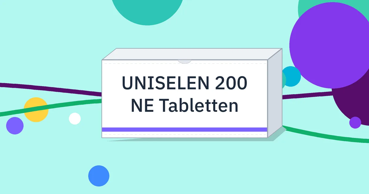 Symbolbild: Packung mit der Aufschrift UNISELEN 200 NE Tabletten (PZN 09213246) – Verfügbarkeit und Bezug in Apotheken in Frankfurt am Main
