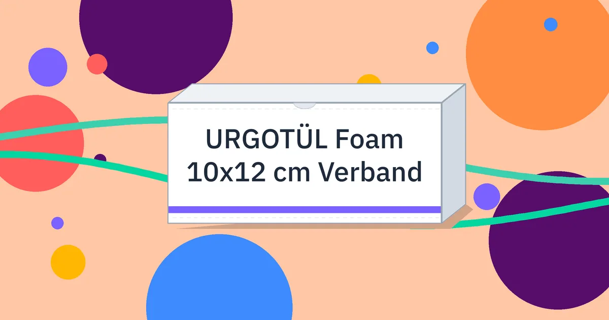 Symbolbild: Packung mit der Aufschrift URGOTÜL Foam 10x12 cm Verband (PZN 10261753) – Verfügbarkeit und Bezug in Apotheken in Frankfurt am Main