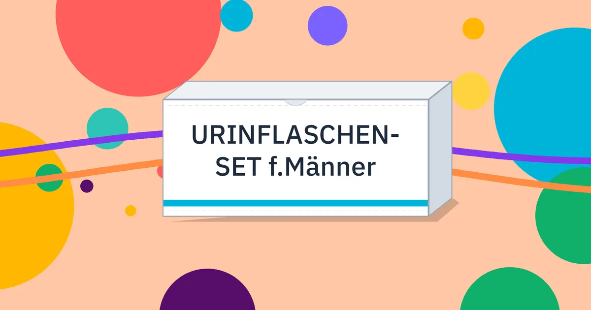 Symbolbild: Packung mit der Aufschrift URINFLASCHEN-SET f.Männer (PZN 07661911) – Verfügbarkeit und Bezug in Apotheken in Frankfurt am Main