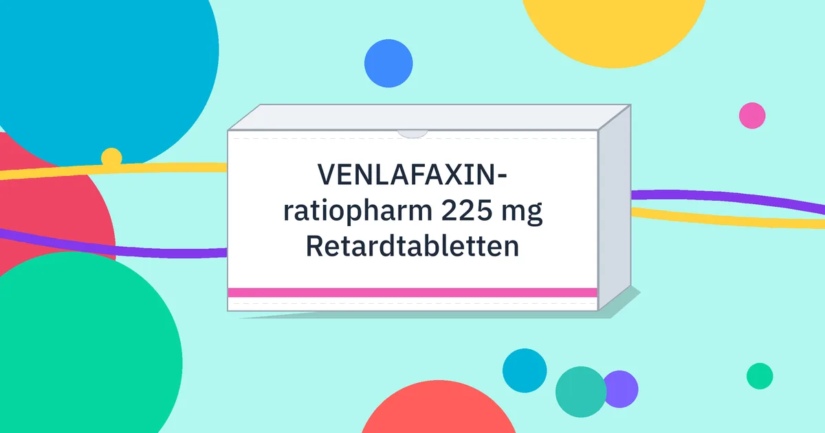 Symbolbild: Packung mit der Aufschrift VENLAFAXIN-ratiopharm 225 mg Retardtabletten (PZN 06718796) – Verfügbarkeit und Bezug in Apotheken in Frankfurt am Main