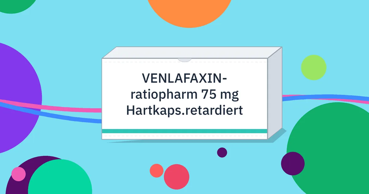 Symbolbild: Packung mit der Aufschrift VENLAFAXIN-ratiopharm 75 mg Hartkaps.retardiert (PZN 07023004) – Verfügbarkeit und Bezug in Apotheken in Frankfurt am Main