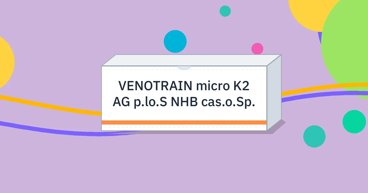 Symbolbild: Packung mit der Aufschrift VENOTRAIN micro K2 AG p.lo.S NHB cas.o.Sp. (PZN 20761149) – Verfügbarkeit und Bezug in Apotheken in Frankfurt am Main