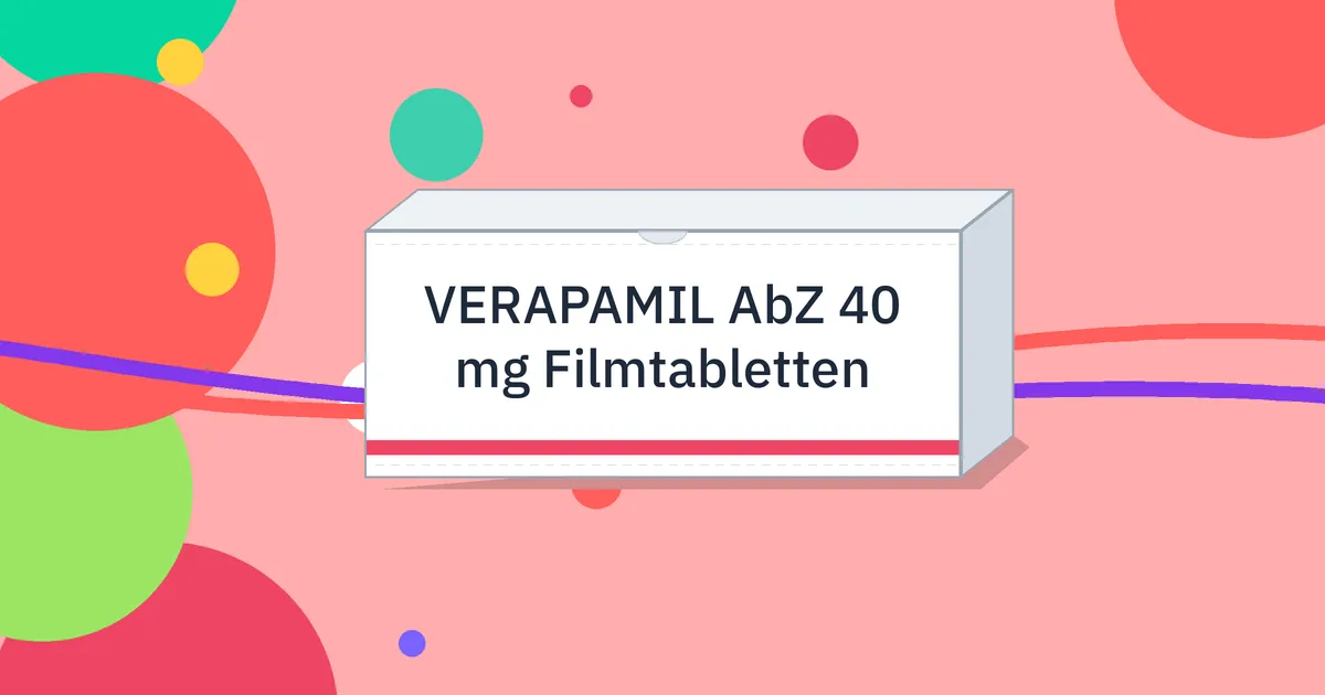 Symbolbild: Packung mit der Aufschrift VERAPAMIL AbZ 40 mg Filmtabletten (PZN 01017209) – Verfügbarkeit und Bezug in Apotheken in Frankfurt am Main