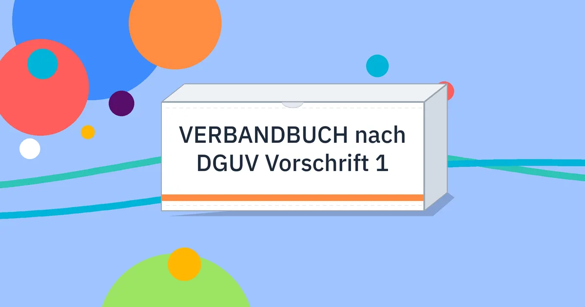 Symbolbild: Packung mit der Aufschrift VERBANDBUCH nach DGUV Vorschrift 1 (PZN 14269993) – Verfügbarkeit und Bezug in Apotheken in Frankfurt am Main