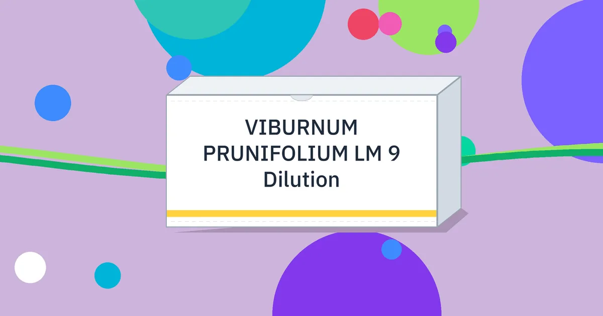 Symbolbild: Packung mit der Aufschrift VIBURNUM PRUNIFOLIUM LM 9 Dilution (PZN 13271723) – Verfügbarkeit und Bezug in Apotheken in Frankfurt am Main