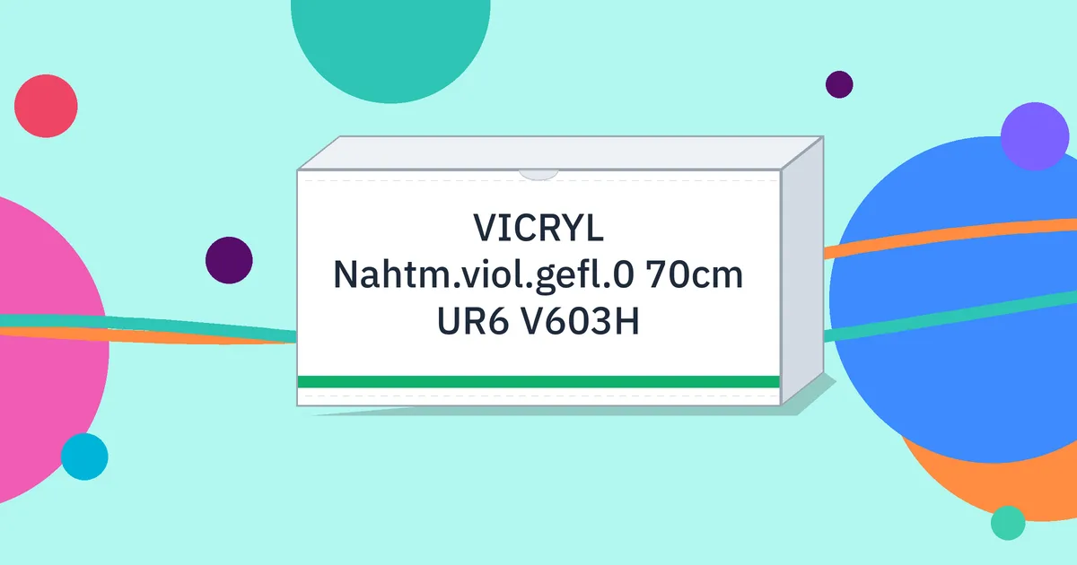 Symbolbild: Packung mit der Aufschrift VICRYL Nahtm.viol.gefl.0 70cm UR6 V603H (PZN 16393125) – Verfügbarkeit und Bezug in Apotheken in Frankfurt am Main