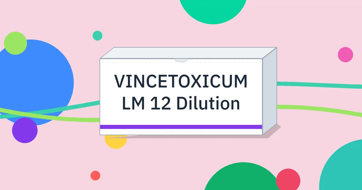 Symbolbild: Packung mit der Aufschrift VINCETOXICUM LM 12 Dilution (PZN 13274472) – Verfügbarkeit und Bezug in Apotheken in Frankfurt am Main