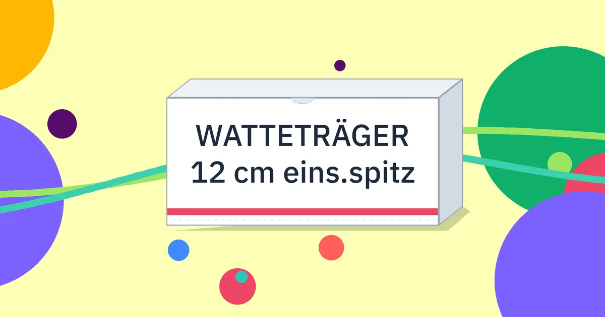 Symbolbild: Packung mit der Aufschrift WATTETRÄGER 12 cm eins.spitz (PZN 01740609) – Verfügbarkeit und Bezug in Apotheken in Frankfurt am Main