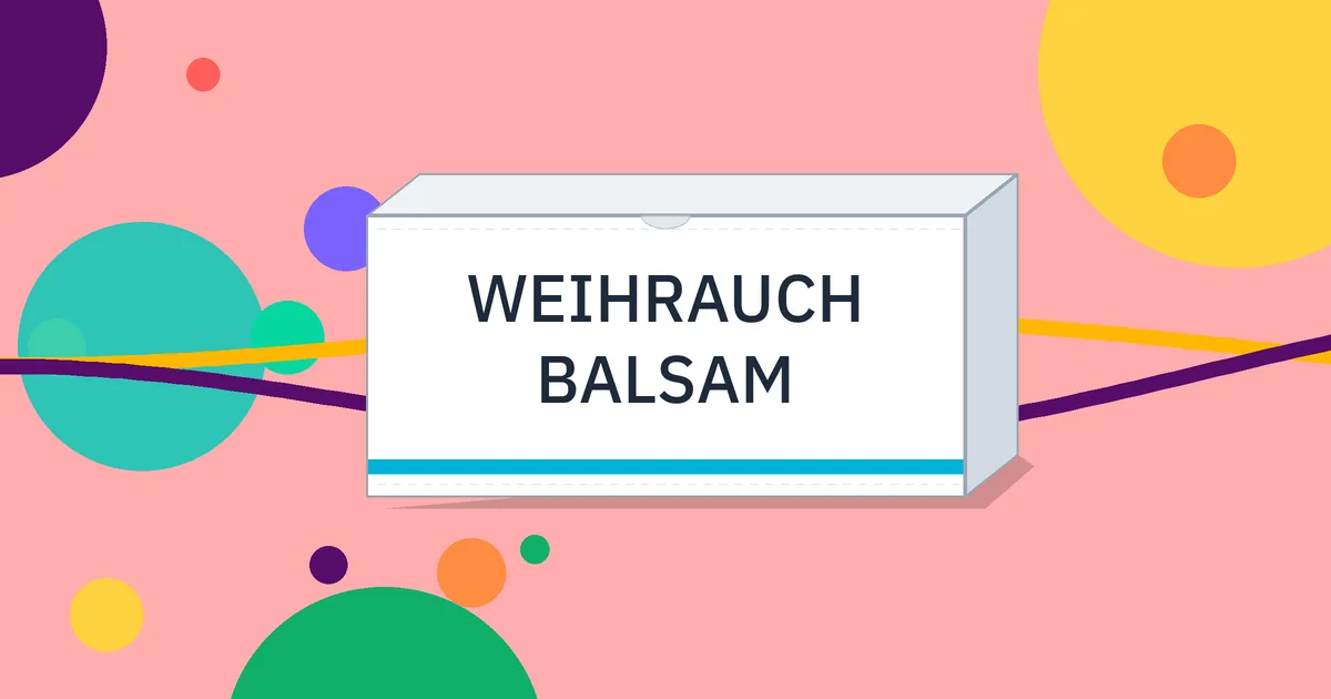 Symbolbild: Packung mit der Aufschrift WEIHRAUCH BALSAM (PZN 18459070) – Verfügbarkeit und Bezug in Apotheken in Frankfurt am Main