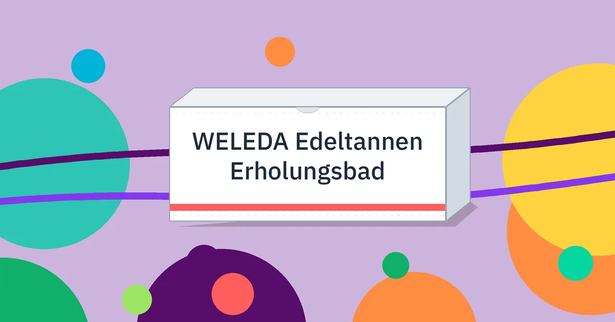 Symbolbild: Packung mit der Aufschrift WELEDA Edeltannen Erholungsbad (PZN 00650749) – Verfügbarkeit und Bezug in Apotheken in Frankfurt am Main