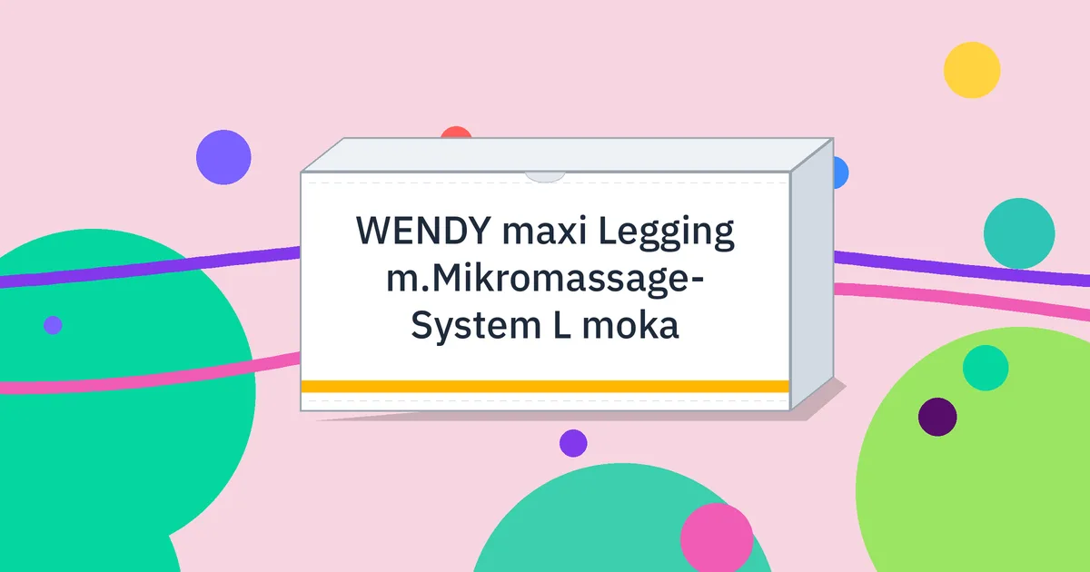 Symbolbild: Packung mit der Aufschrift WENDY maxi Legging m.Mikromassage-System L moka (PZN 16191605) – Verfügbarkeit und Bezug in Apotheken in Frankfurt am Main