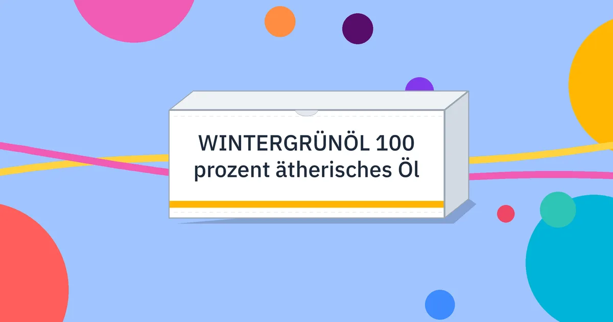 Symbolbild: Packung mit der Aufschrift WINTERGRÜNÖL 100 prozent ätherisches Öl (PZN 03811420) – Verfügbarkeit und Bezug in Apotheken in Frankfurt am Main