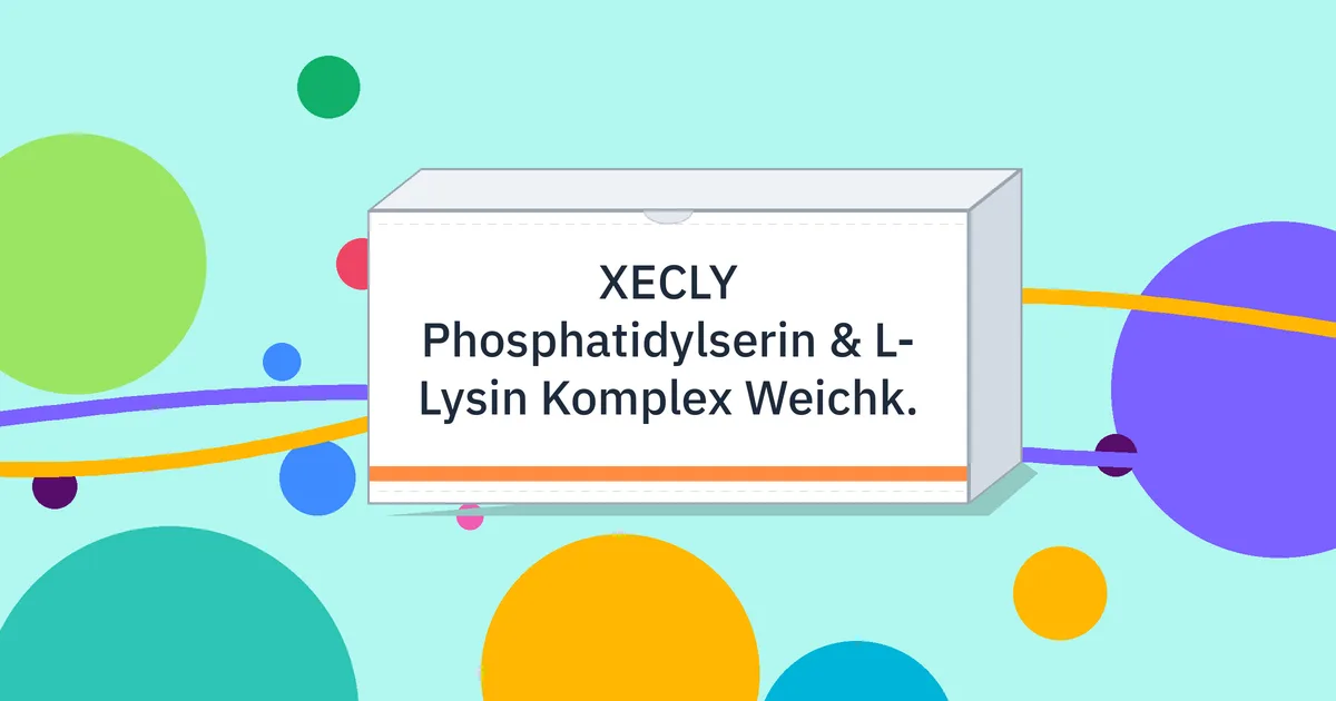 Symbolbild: Packung mit der Aufschrift XECLY Phosphatidylserin & L-Lysin Komplex Weichk. (PZN 20194271) – Verfügbarkeit und Bezug in Apotheken in Frankfurt am Main
