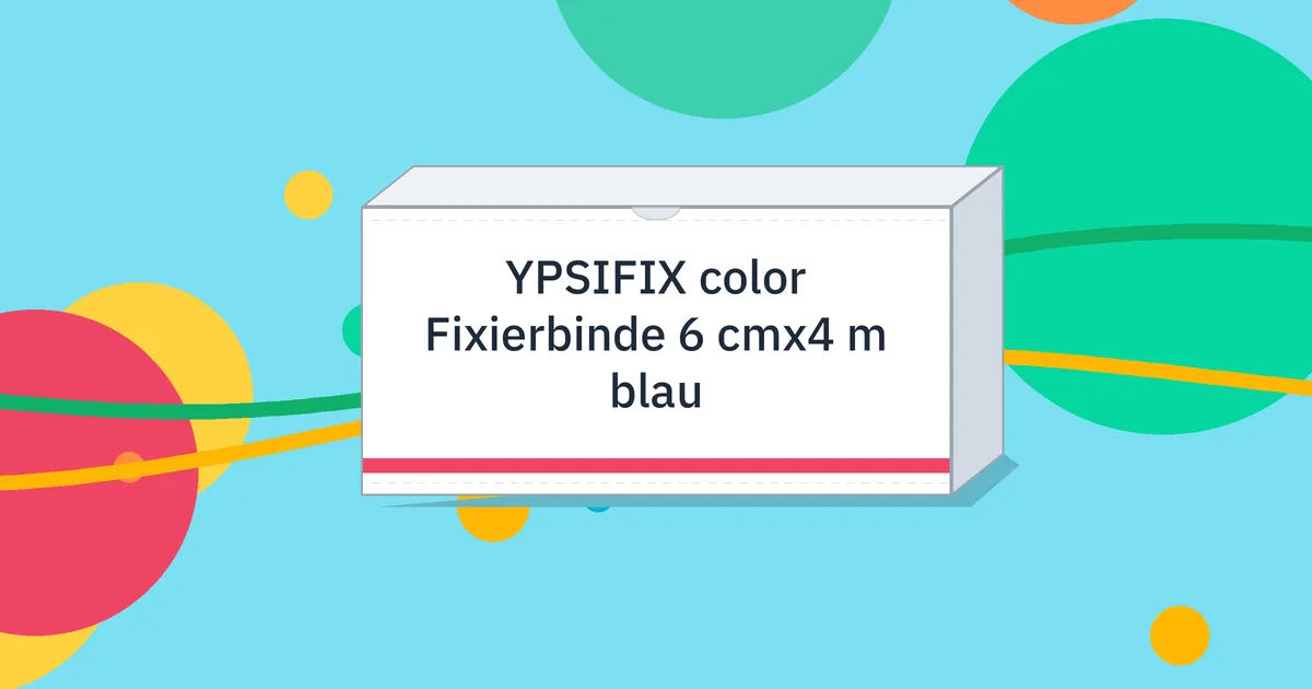 Symbolbild: Packung mit der Aufschrift YPSIFIX color Fixierbinde 6 cmx4 m blau (PZN 06187583) – Verfügbarkeit und Bezug in Apotheken in Frankfurt am Main