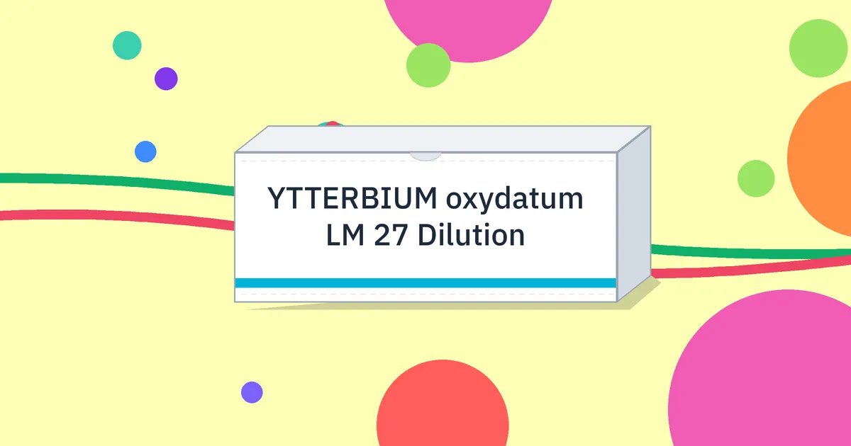 Symbolbild: Packung mit der Aufschrift YTTERBIUM oxydatum LM 27 Dilution (PZN 13287256) – Verfügbarkeit und Bezug in Apotheken in Frankfurt am Main
