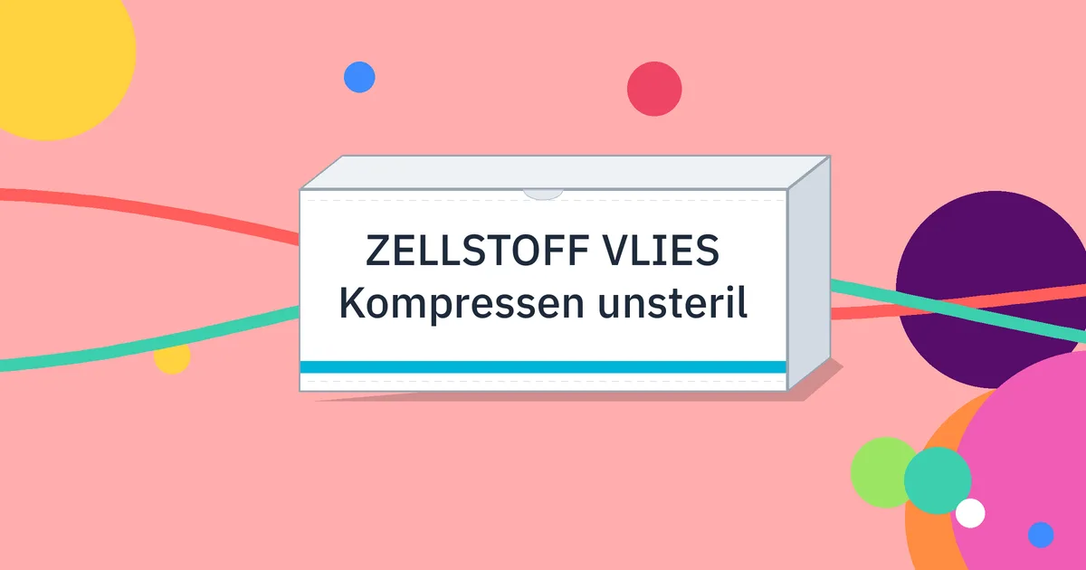 Symbolbild: Packung mit der Aufschrift ZELLSTOFF VLIES Kompressen unsteril (PZN 01902443) – Verfügbarkeit und Bezug in Apotheken in Frankfurt am Main