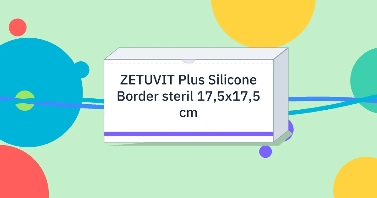 Symbolbild: Packung mit der Aufschrift ZETUVIT Plus Silicone Border steril 17,5x17,5 cm (PZN 20611763) – Verfügbarkeit und Bezug in Apotheken in Frankfurt am Main
