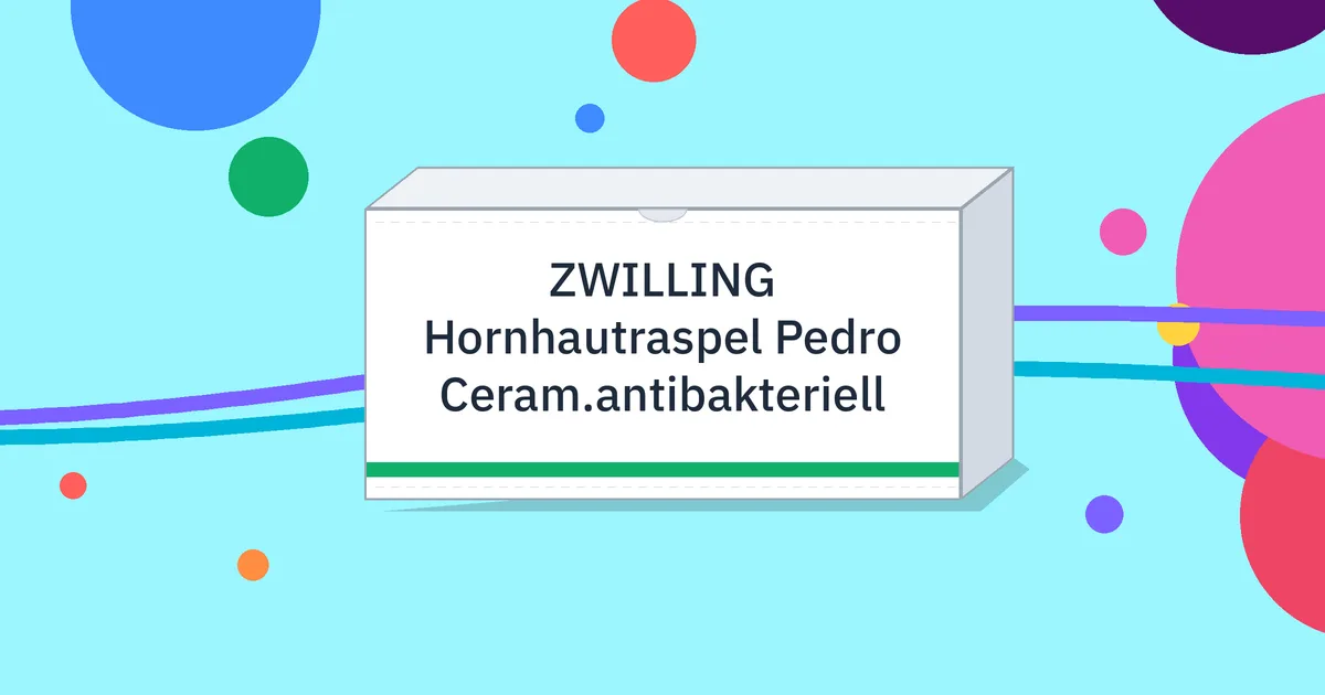 Symbolbild: Packung mit der Aufschrift ZWILLING Hornhautraspel Pedro Ceram.antibakteriell (PZN 13166848) – Verfügbarkeit und Bezug in Apotheken in Frankfurt am Main