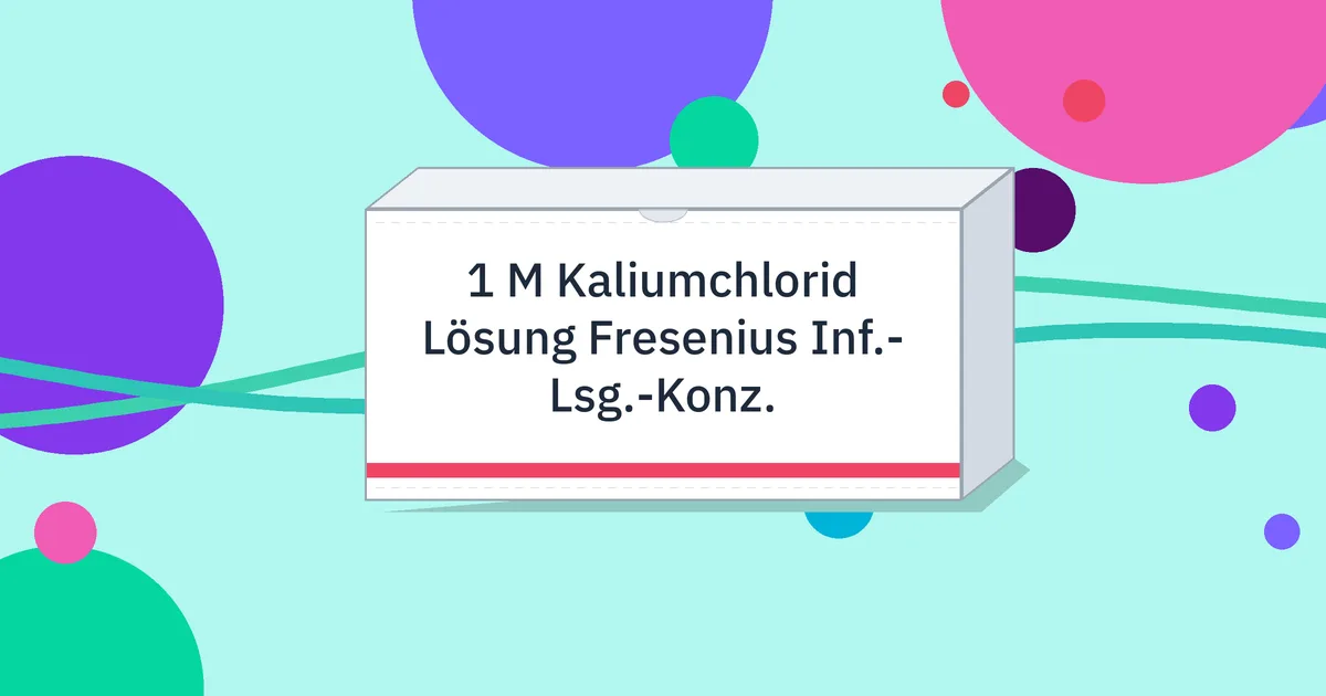 Symbolbild: Packung mit der Aufschrift 1 M Kaliumchlorid Lösung Fresenius Inf.-Lsg.-Konz. (PZN 06178549) – Verfügbarkeit und Bezug in Apotheken in Frankfurt am Main