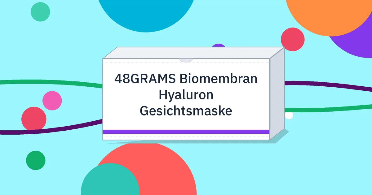 Symbolbild: Packung mit der Aufschrift 48GRAMS Biomembran Hyaluron Gesichtsmaske (PZN 18678145) – Verfügbarkeit und Bezug in Apotheken in Frankfurt am Main