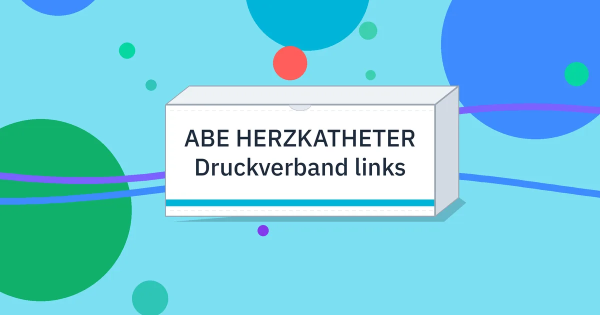 Symbolbild: Packung mit der Aufschrift ABE HERZKATHETER Druckverband links (PZN 04351742) – Verfügbarkeit und Bezug in Apotheken in Frankfurt am Main