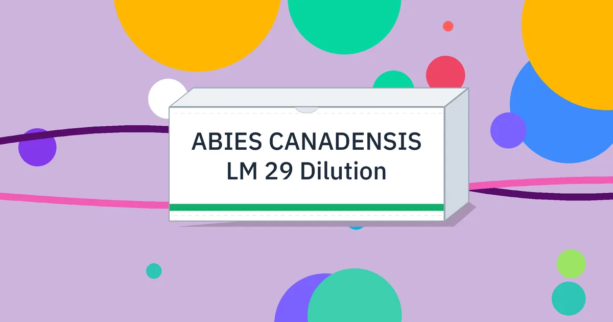 Symbolbild: Packung mit der Aufschrift ABIES CANADENSIS LM 29 Dilution (PZN 13259857) – Verfügbarkeit und Bezug in Apotheken in Frankfurt am Main