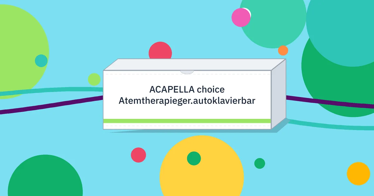 Symbolbild: Packung mit der Aufschrift ACAPELLA choice Atemtherapieger.autoklavierbar (PZN 04183411) – Verfügbarkeit und Bezug in Apotheken in Frankfurt am Main
