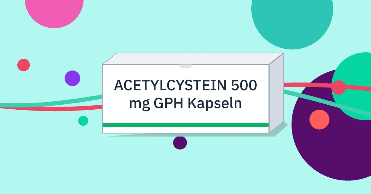 Symbolbild: Packung mit der Aufschrift ACETYLCYSTEIN 500 mg GPH Kapseln (PZN 00173611) – Verfügbarkeit und Bezug in Apotheken in Frankfurt am Main