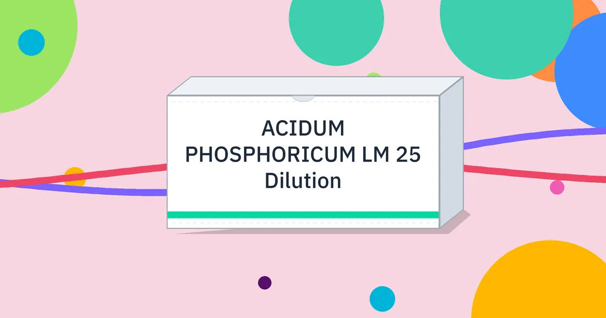 Symbolbild: Packung mit der Aufschrift ACIDUM PHOSPHORICUM LM 25 Dilution (PZN 12753302) – Verfügbarkeit und Bezug in Apotheken in Frankfurt am Main