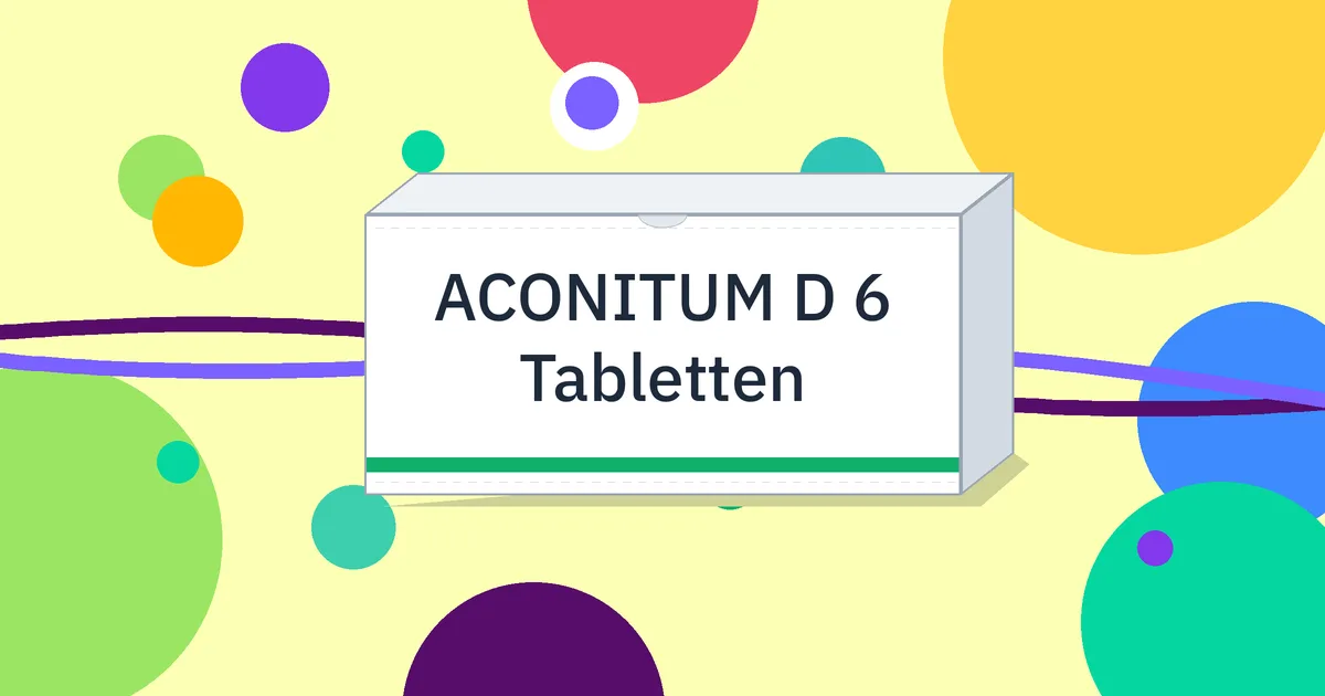 Symbolbild: Packung mit der Aufschrift ACONITUM D 6 Tabletten (PZN 02109014) – Verfügbarkeit und Bezug in Apotheken in Frankfurt am Main