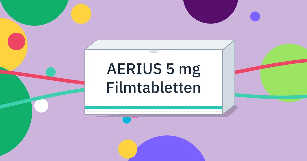 Symbolbild: Packung mit der Aufschrift AERIUS 5 mg Filmtabletten (PZN 11080479) – Verfügbarkeit und Bezug in Apotheken in Frankfurt am Main