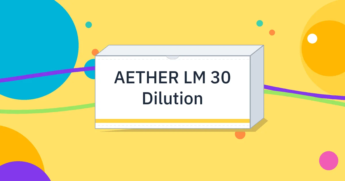 Symbolbild: Packung mit der Aufschrift AETHER LM 30 Dilution (PZN 13300560) – Verfügbarkeit und Bezug in Apotheken in Frankfurt am Main