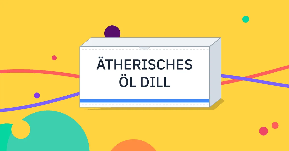 Symbolbild: Packung mit der Aufschrift ÄTHERISCHES ÖL DILL (PZN 20027165) – Verfügbarkeit und Bezug in Apotheken in Frankfurt am Main