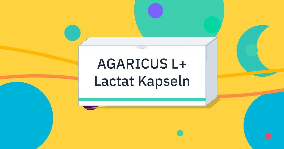 Symbolbild: Packung mit der Aufschrift AGARICUS L+ Lactat Kapseln (PZN 19710684) – Verfügbarkeit und Bezug in Apotheken in Frankfurt am Main